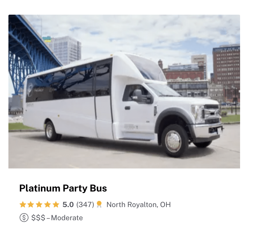 Best Wedding Transportation 10 Years Straight! - Platinum Party Bus